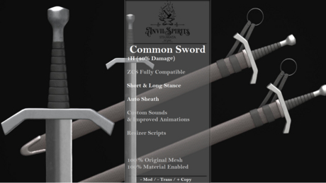 Second Life Marketplace - [S] :A&S: - Common Sword - [Add Me]